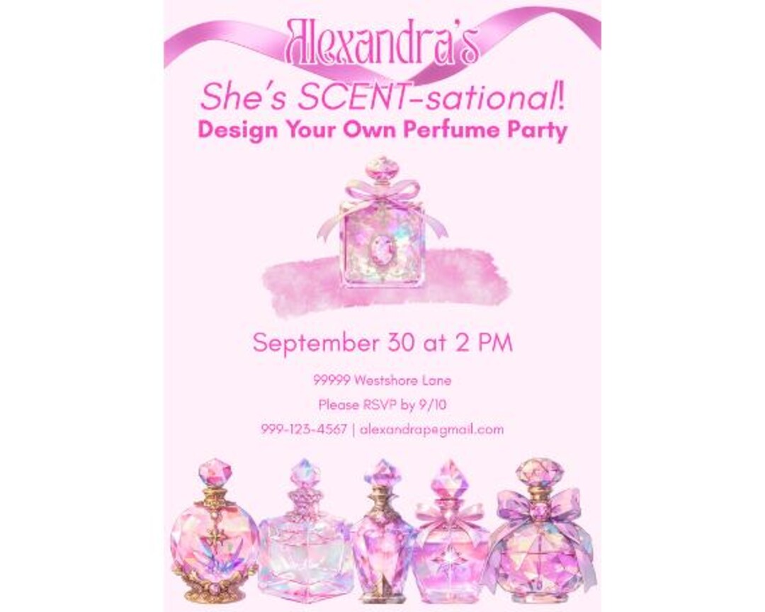 Perfume Party Invitation for Girls | She’s Scent-sational Birthday ...