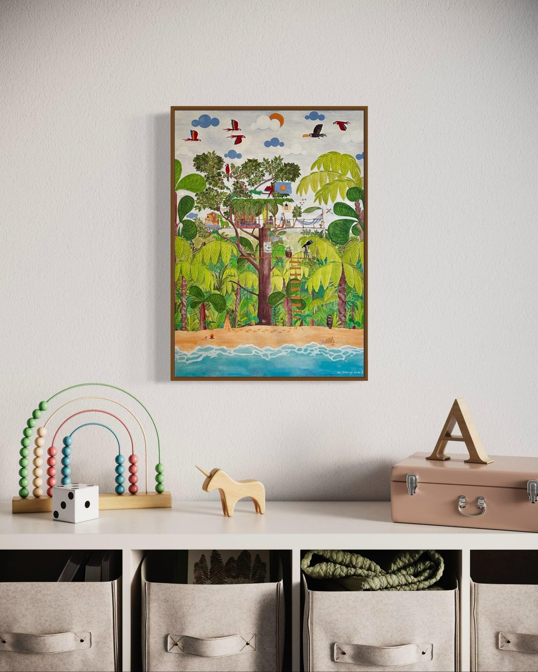 A2 Children's Room Poster the Treehouse, Limited Giclée Print Treehouse ...