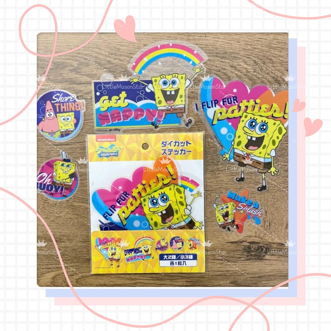 Spongebob & Patrick Star Die-cut Stickers Set of 5 Nickelodeon, Cute ...