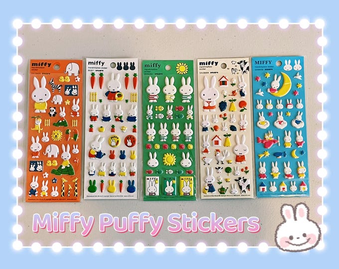 Japan Miffy Stickers Miffy Puffy Sticker 3D Sticker Miffy Sticker UK SELLER 5 Patterns Nijntje ...