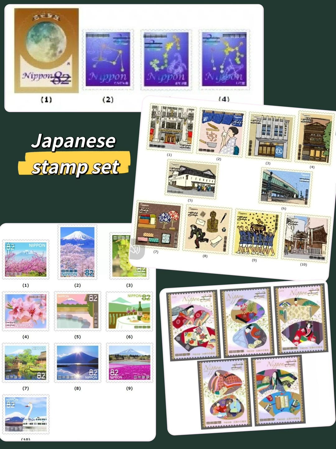 With Stamp Stock Card - Japanese Used Postage Stamps – Edo, Travel ...