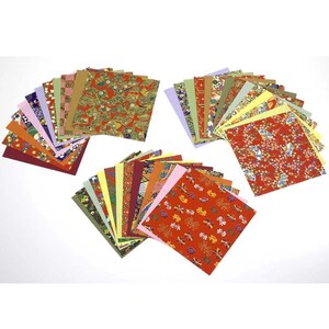 Made in Japan Origami Paper Set Yuzen Chiyogami Gold Ink Washi Folding ...