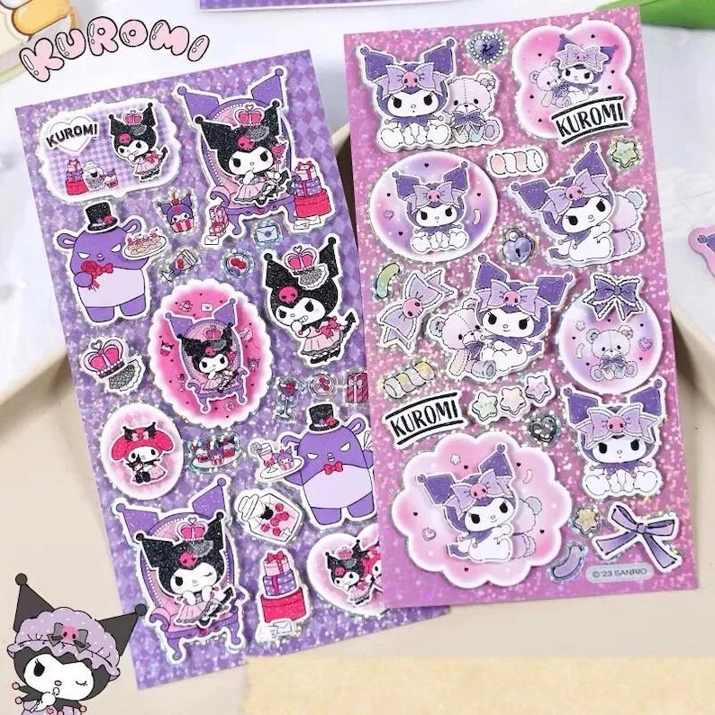 Kuromi Puffy and 3D Stickers, Adorable Baby Kuromi Seal Stickers for ...