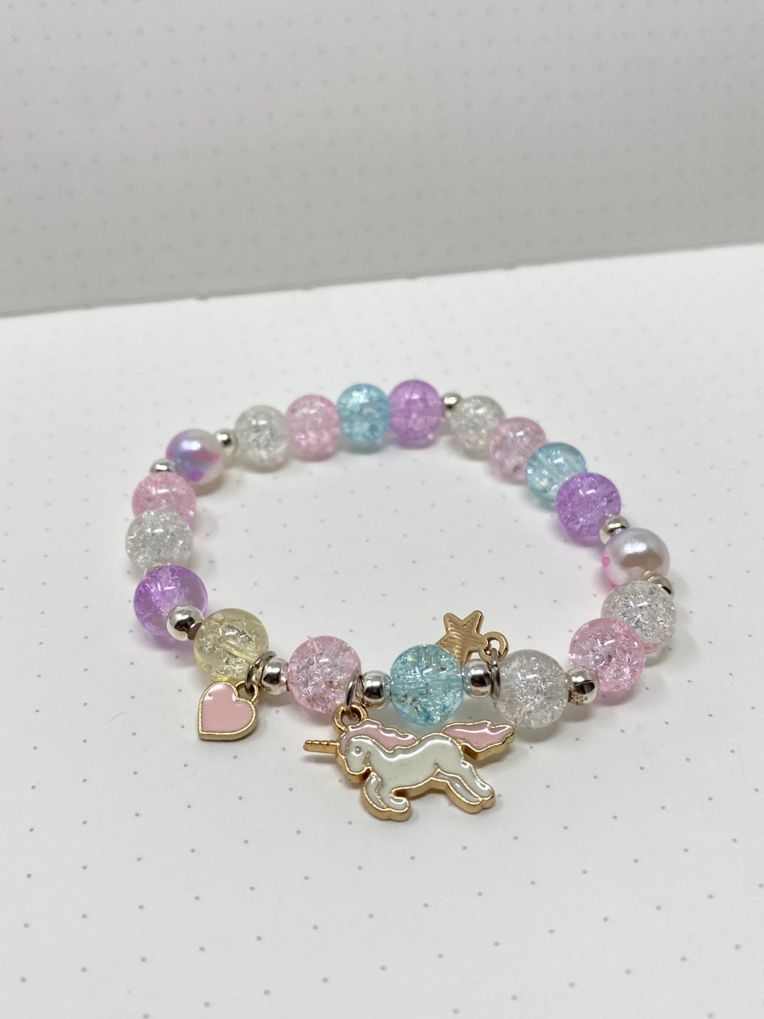 Unicorn Charm Bracelet, Girly Magic Bracelet, Gift for Little Girls ...