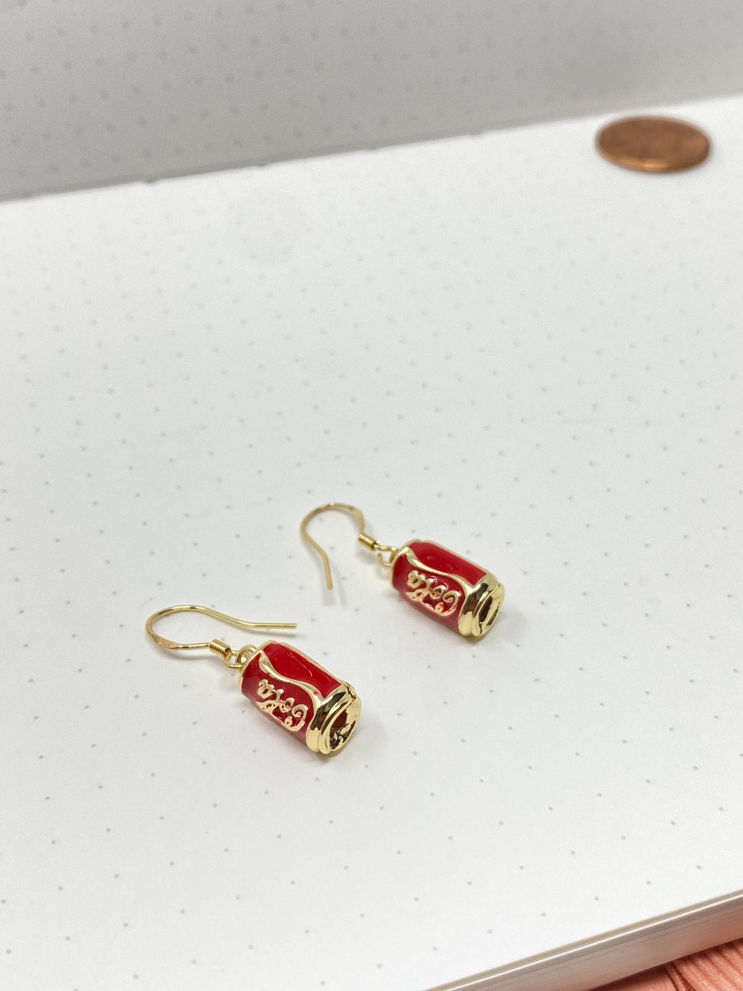 Blue Party Earrings, Red Bottle Party Earrings, Non Alcohol Earrings, Soda Brand, Fun Earrings ...