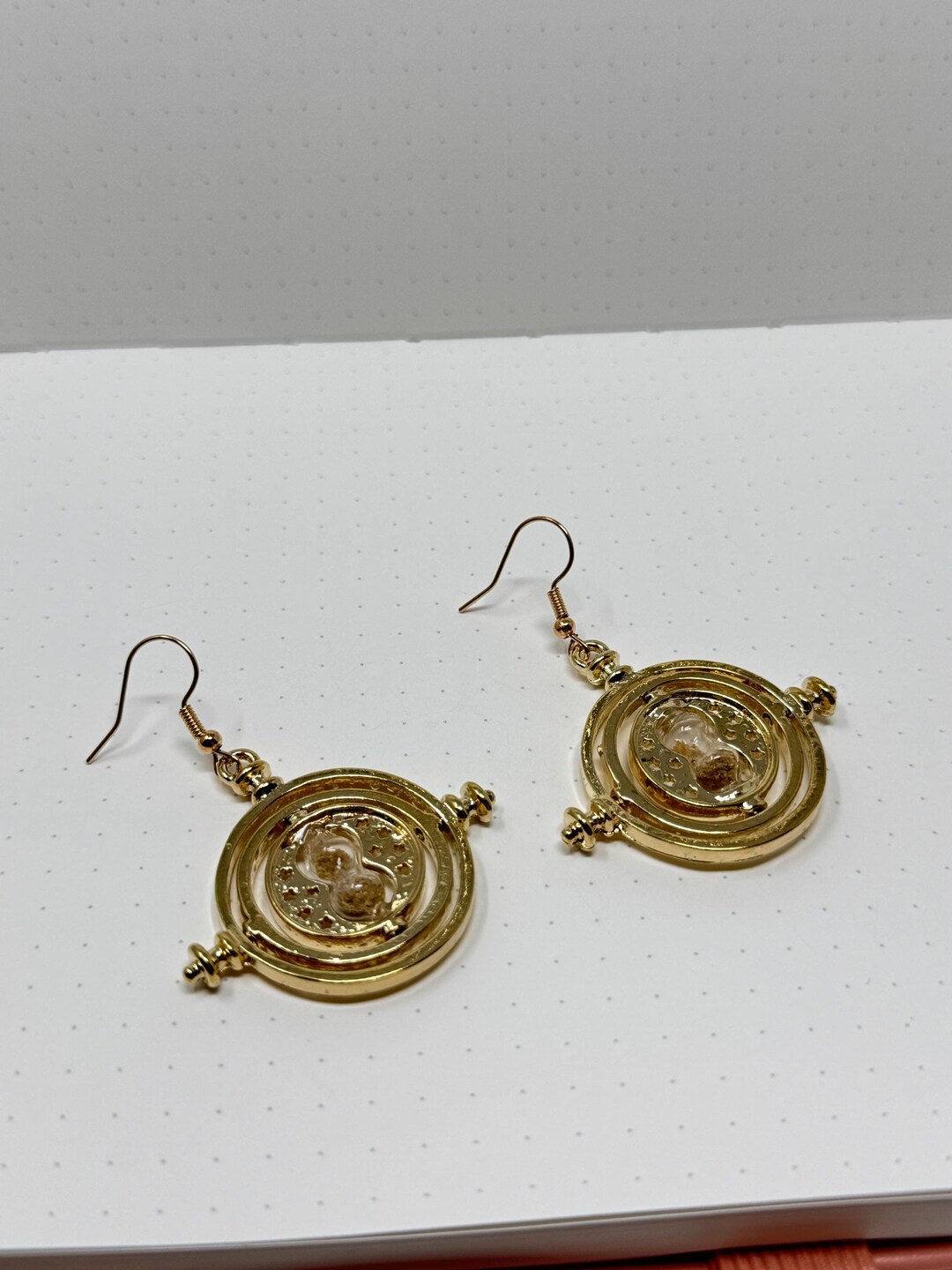 Time Turner Earrings, Swiveling Hourglass Earrings, Rotating Time ...