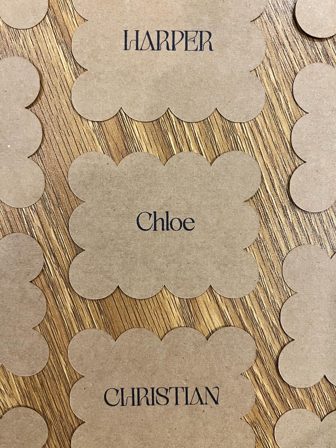 Scallop Rectangle Place Cards, Wedding Place Cards, Event Place Cards ...