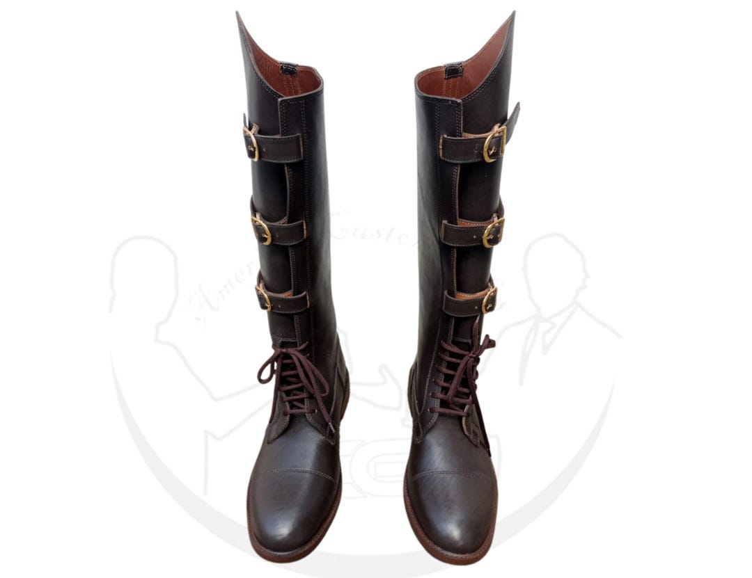 Custom Brown Horse Riding Boots, Equestrian Handmade Cowhide Tall ...