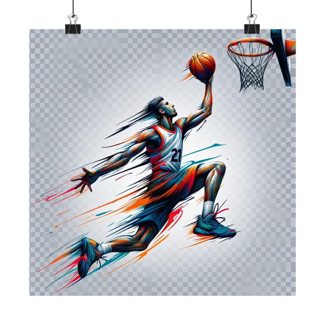 Basketball Player Matte Vertical Posters - Etsy