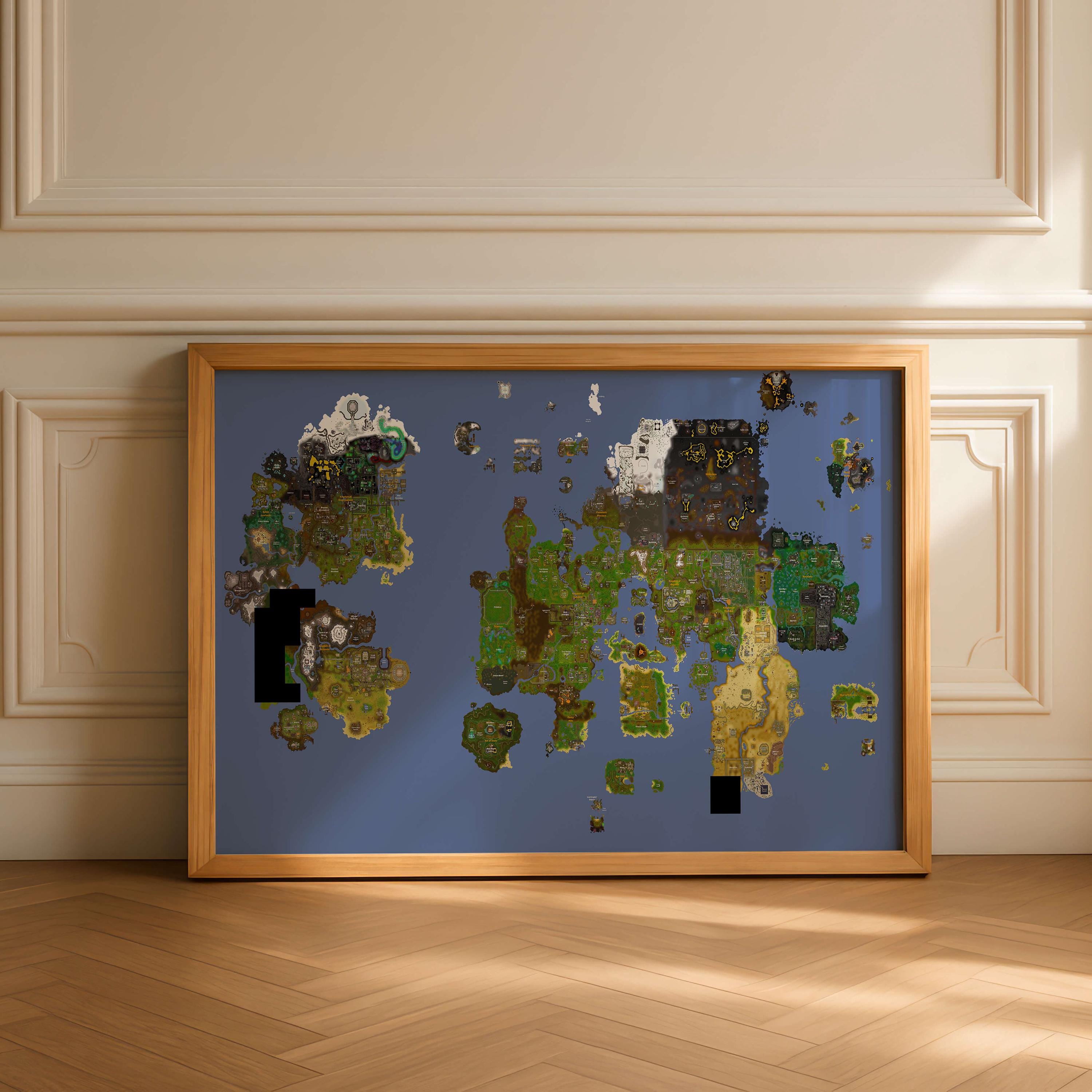 Oldschool Runescape World Map Wall Art, Canvas Prints, Jagex Gamer Wall ...