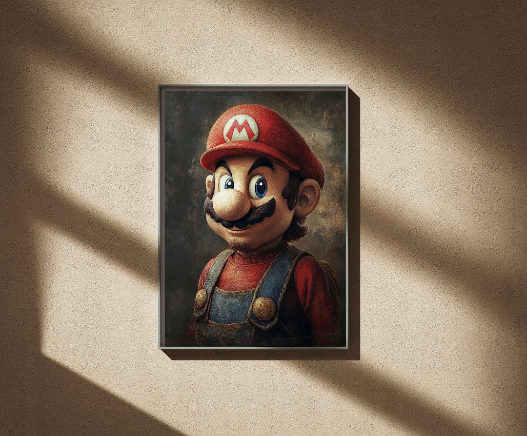 Super Mario Bro on Leonardo Da Vinci's Style Wall Print, Realism Poster ...