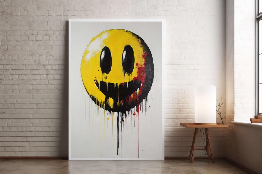Pac-man on Banksy's Style Wall Print, Street Art Style Canvas Poster ...
