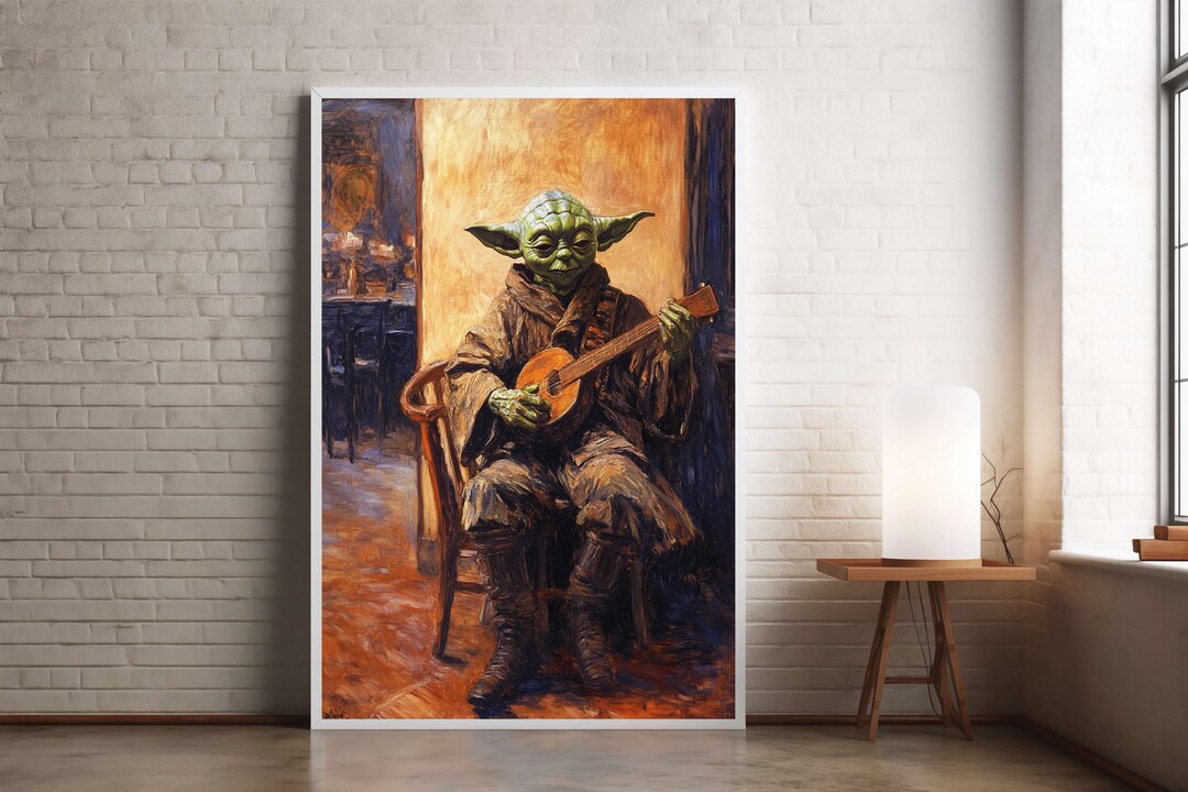 Star Wars Yoda in Cézanne's's Style Wall Print, Modern Abstract Printed ...