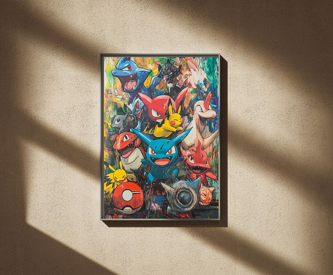 Pokemon in Picasso's Style Wall Print, Anime Poster, Wall Art Decor ...