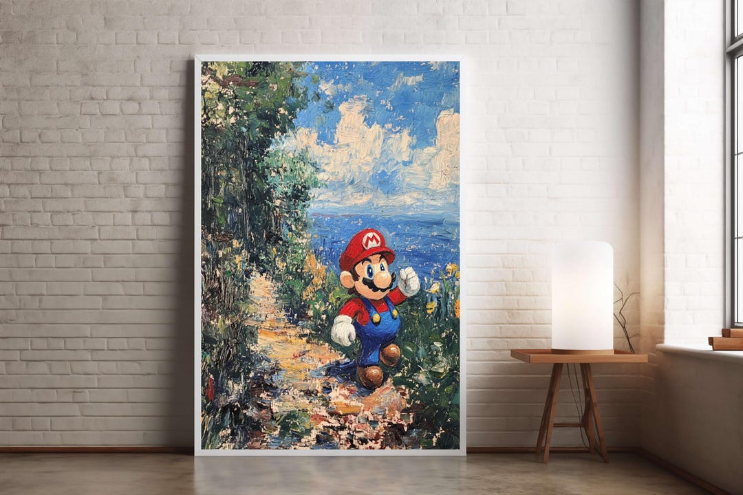 Super Mario World on Claude Monet's Style Wall Print, Impressionism ...
