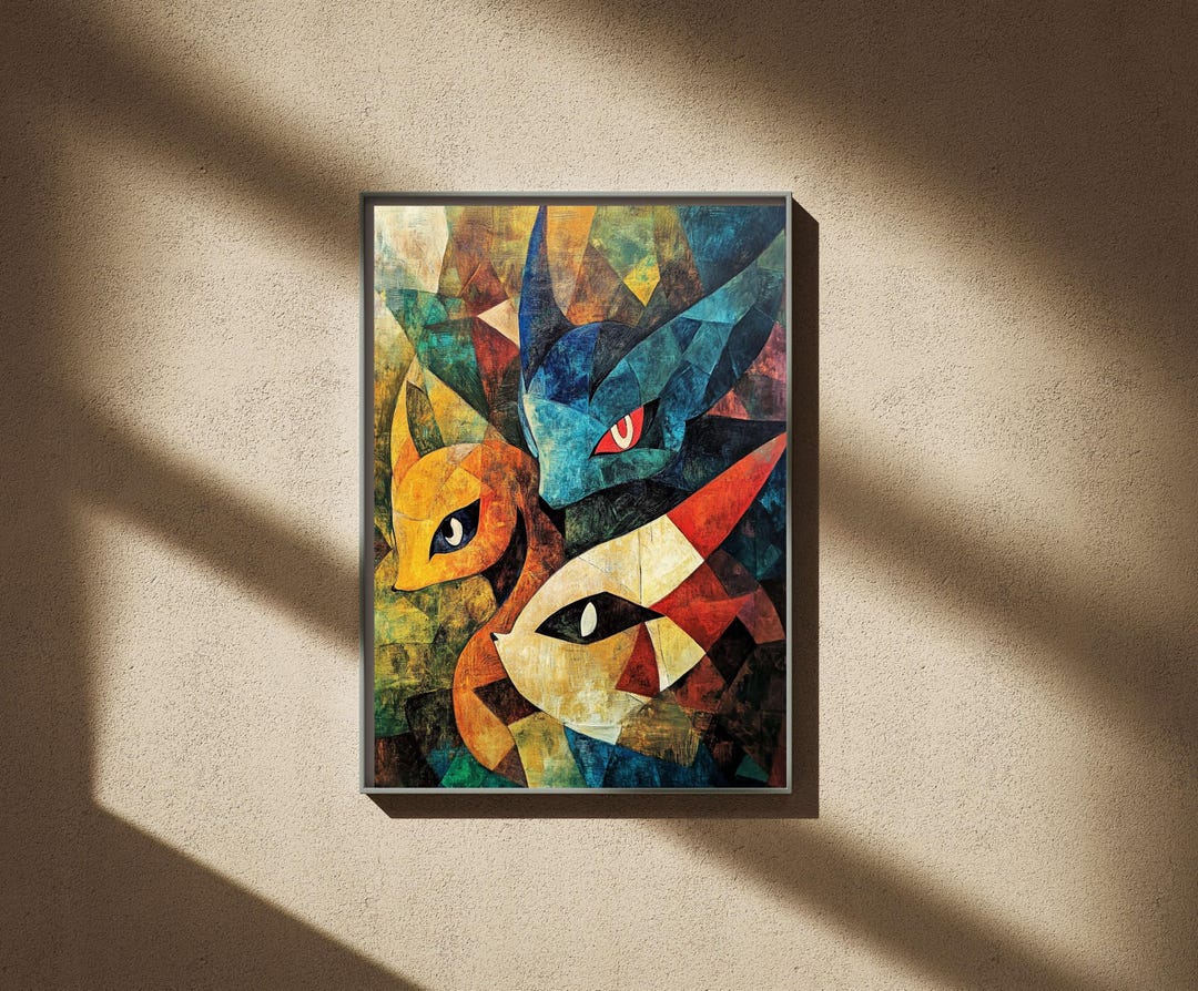 Pokemon in Picasso's Style Wall Print, Anime Poster, Wall Art Decor ...