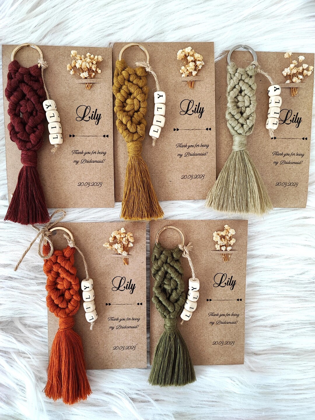 Personalized Name Keychain | Boho Macrame Keychain | Macrame Boho ...