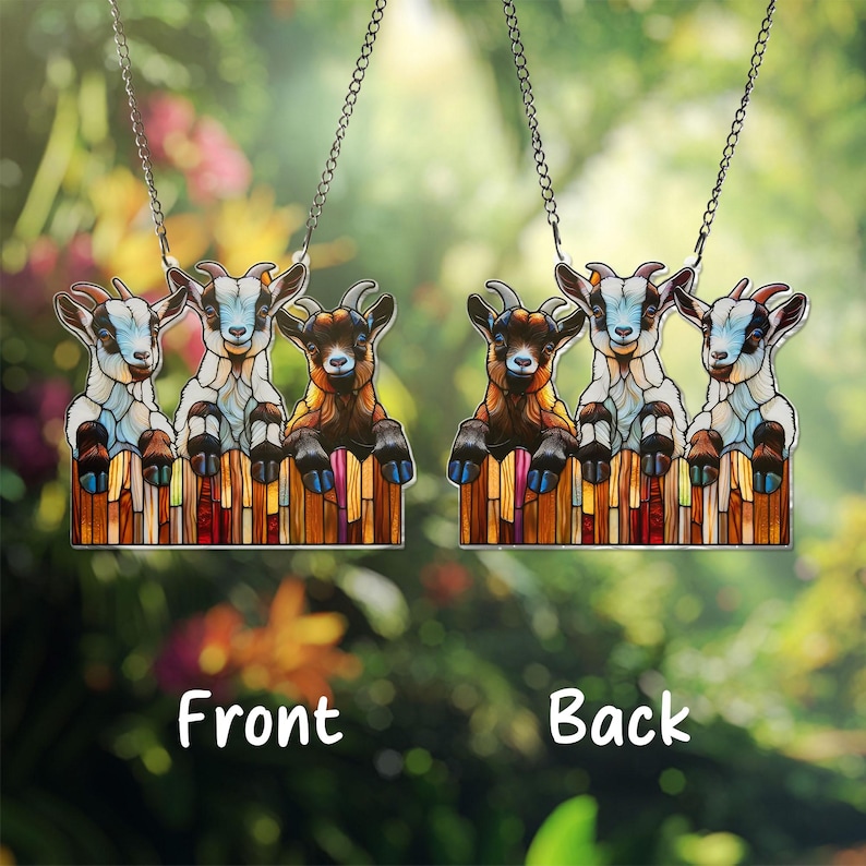 Cute 3 Curious Goats ACRYLIC Window Hanging, Farmhouse Hanging, Gift ...