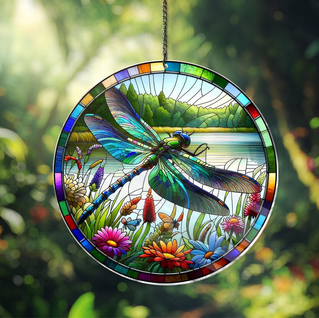 Dragonfly ACRYLIC Window Hanging Suncatcher, Dragonfly Art Decor, House ...