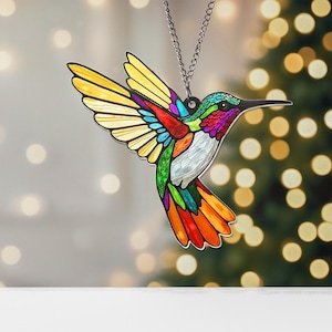Hummingbird ACRYLIC Suncatcher Hummingbird Acrylic Stained Glass Style ...