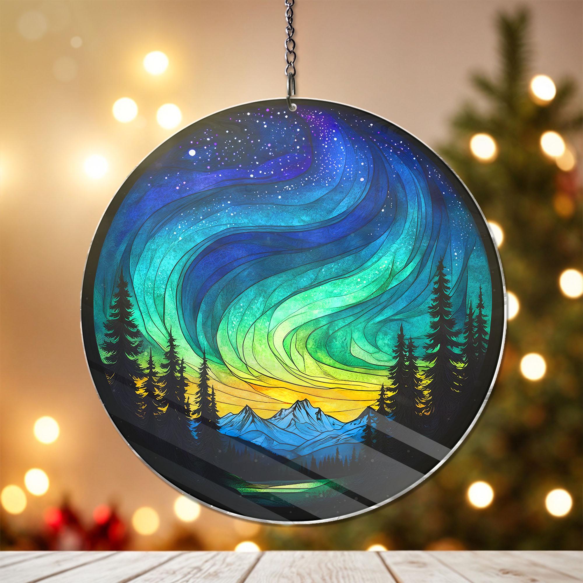 Northern Lights Aurora Borealis ACRYLIC Window Hanging Decor, Celestial ...