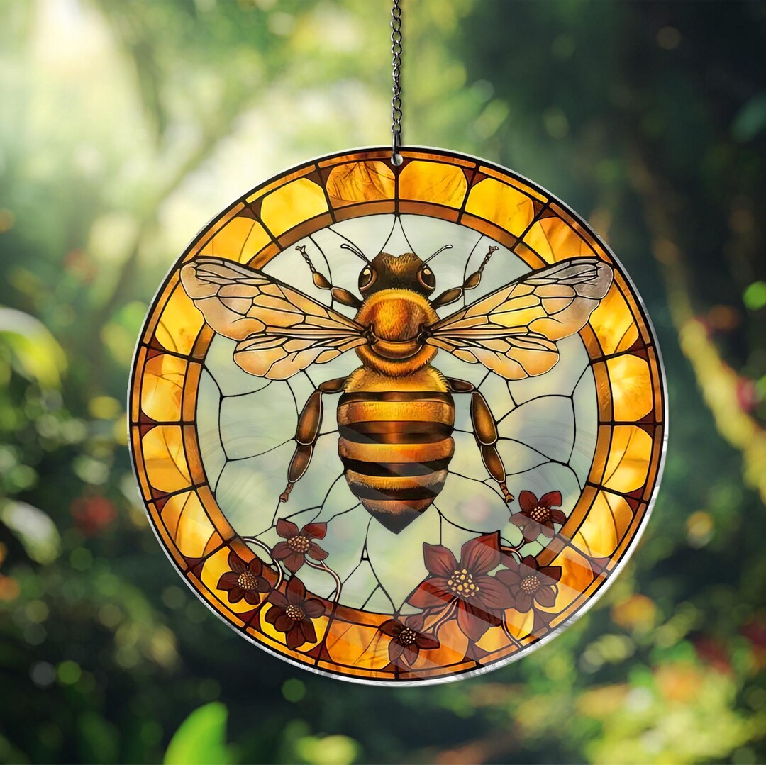 Honey Bee ACRYLIC Window Hanging Sun Catcher, Honey Bee Window Decor ...