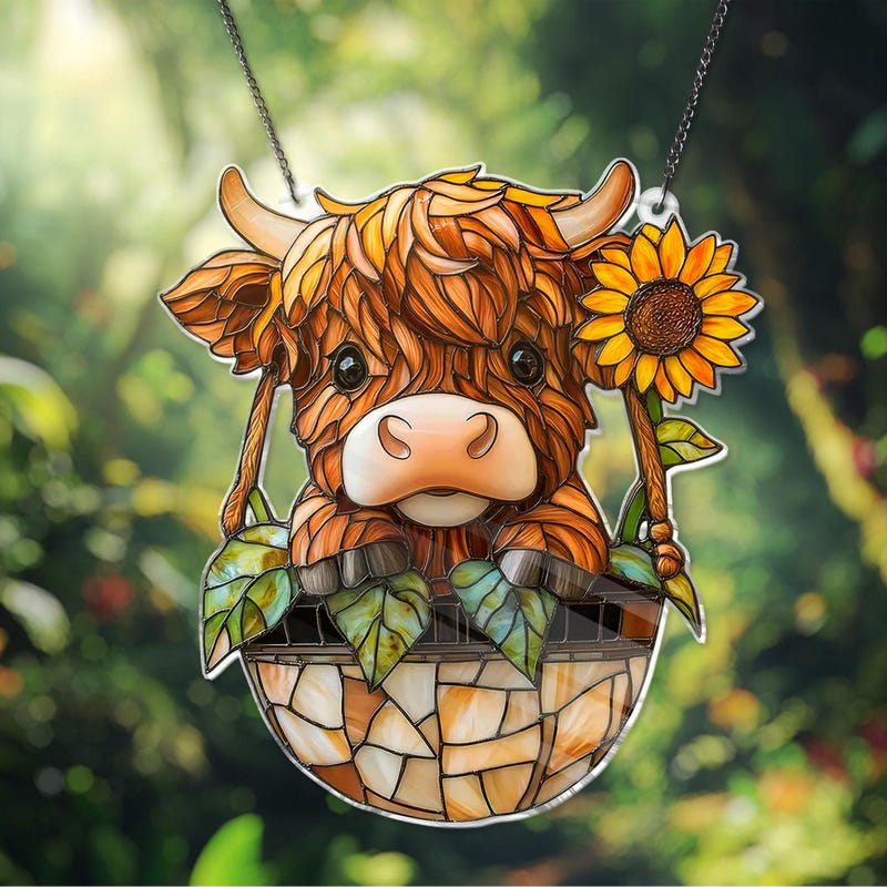 Stained Glass Cow - Etsy