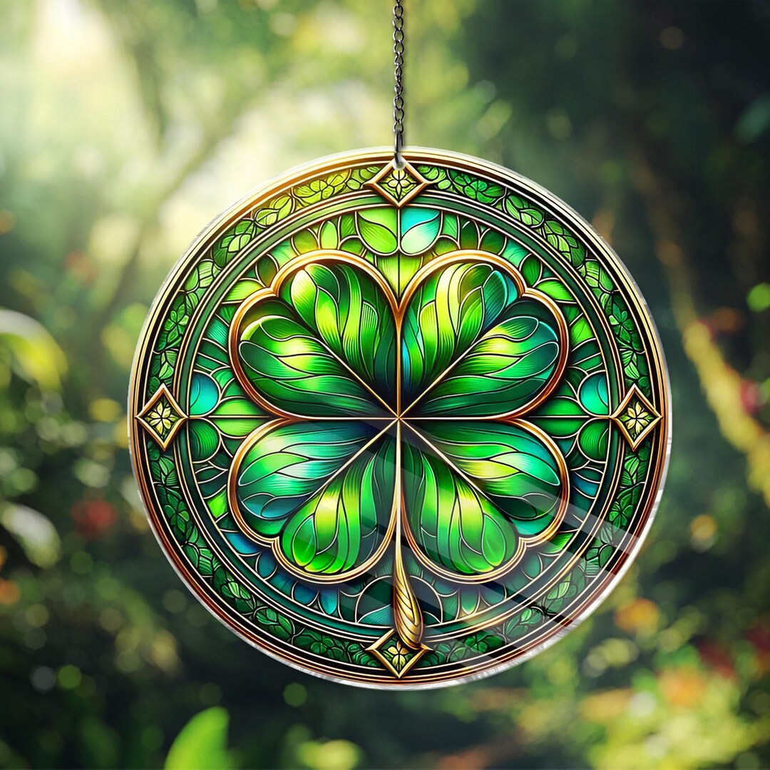 Shamrock Suncatcher, Shamrock ACRYLIC Window Hangings, Shamrock ...
