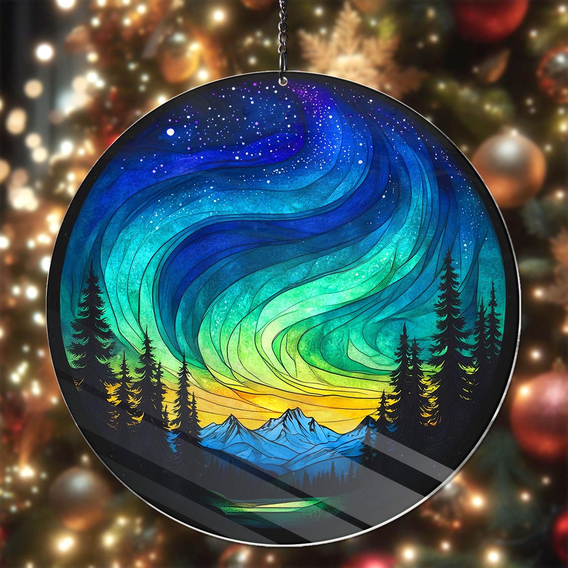 Northern Lights Aurora Borealis ACRYLIC Window Hanging Decor, Celestial ...