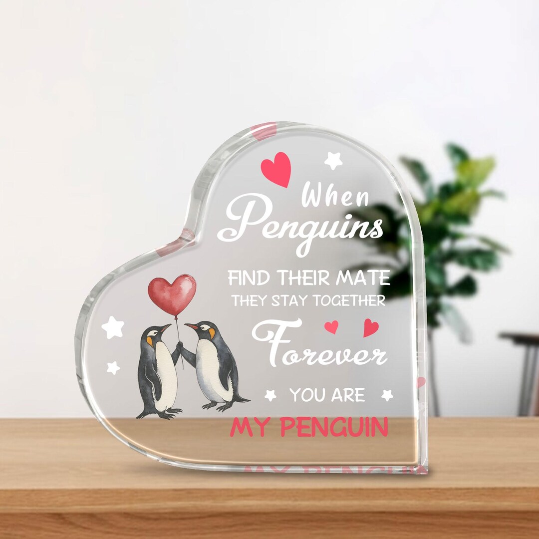You Are My Penguin Heart Acrylic Plaque Cute Penguin Couple Gift for ...