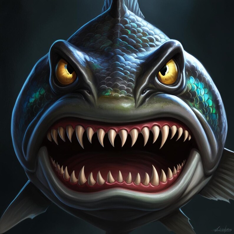 PIRANHA T-shirt Design Bundle 4 PNG Files Custom Apparel and DIY ...