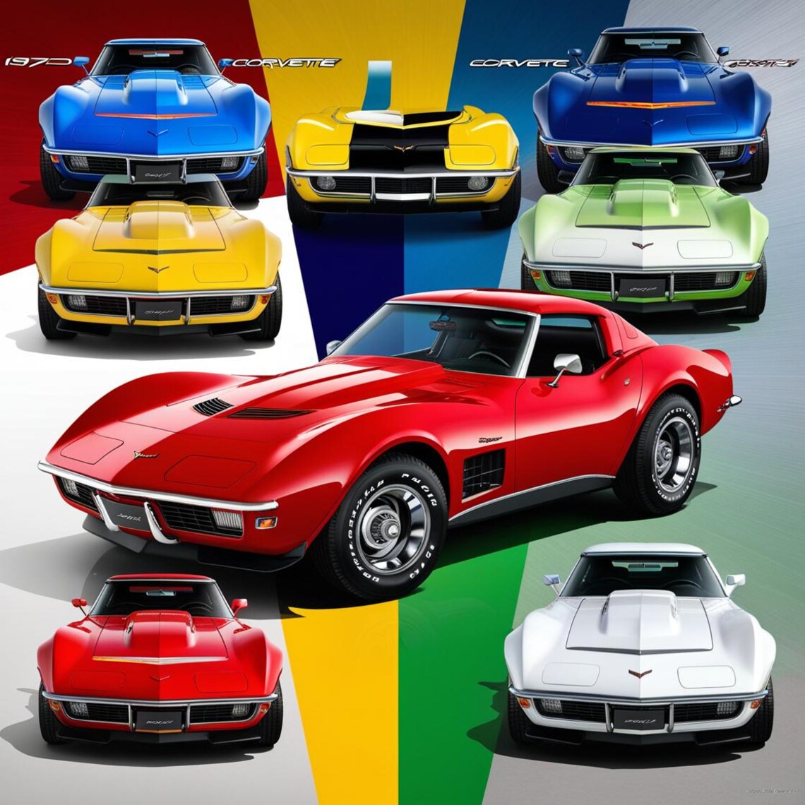CORVETTE T-shirt Design Bundle 4 PNG Files Custom Apparel and DIY ...