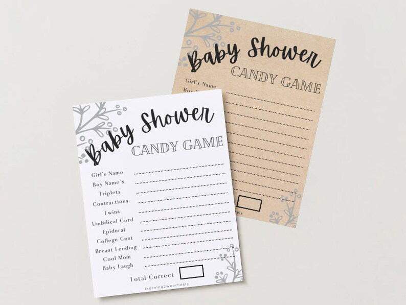 Candy Game, Baby Shower Games, PDF, Digital Download, Printable ...