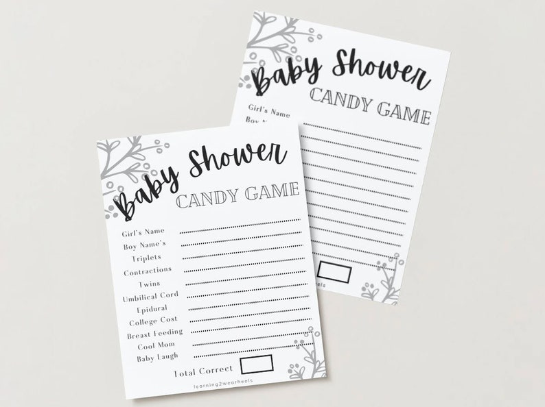Candy Game, Baby Shower Games, PDF, Digital Download, Printable ...