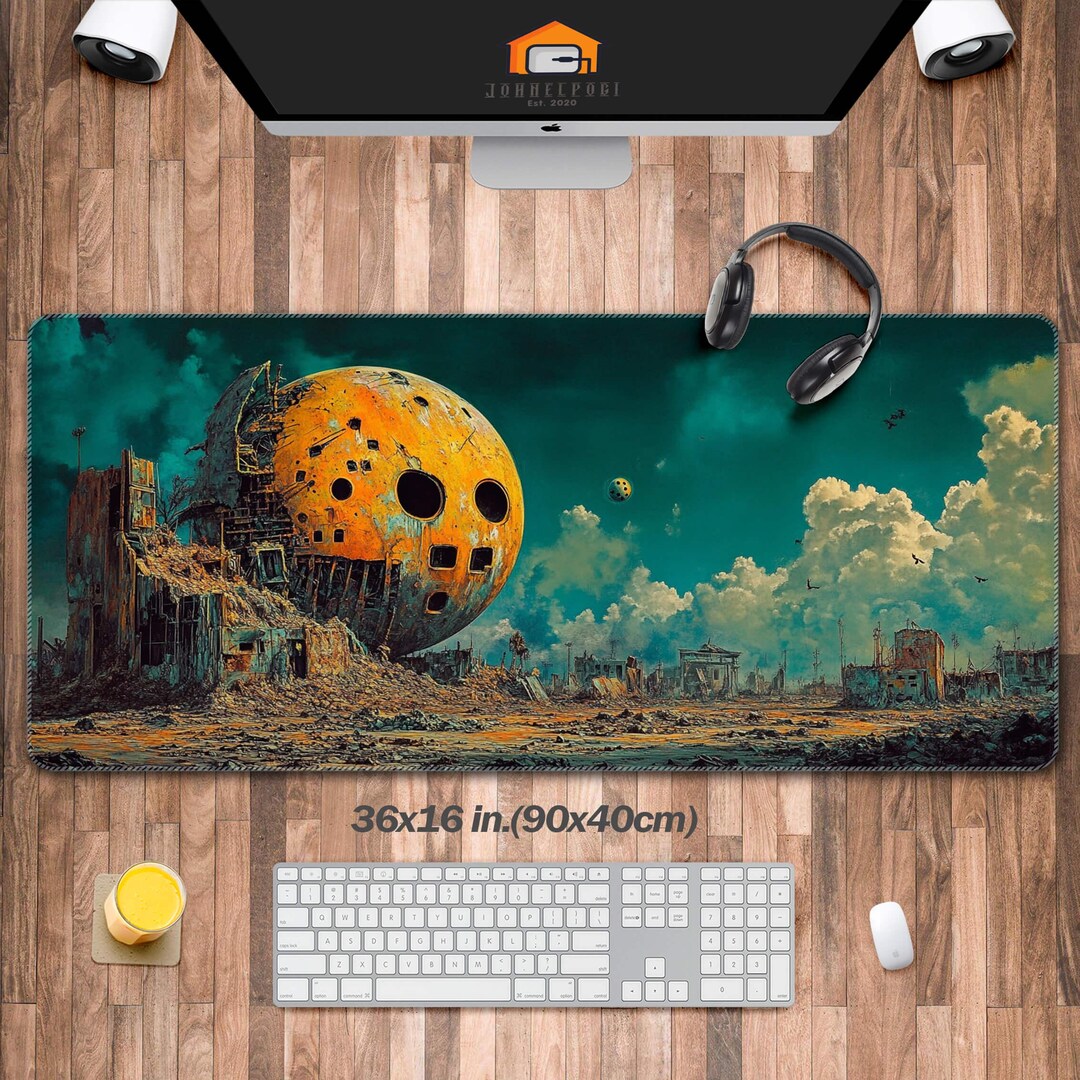 Wasteland Style Pac-man Mouse Pad Oversize, Ms Pac Man Gamer Desk Pad ...
