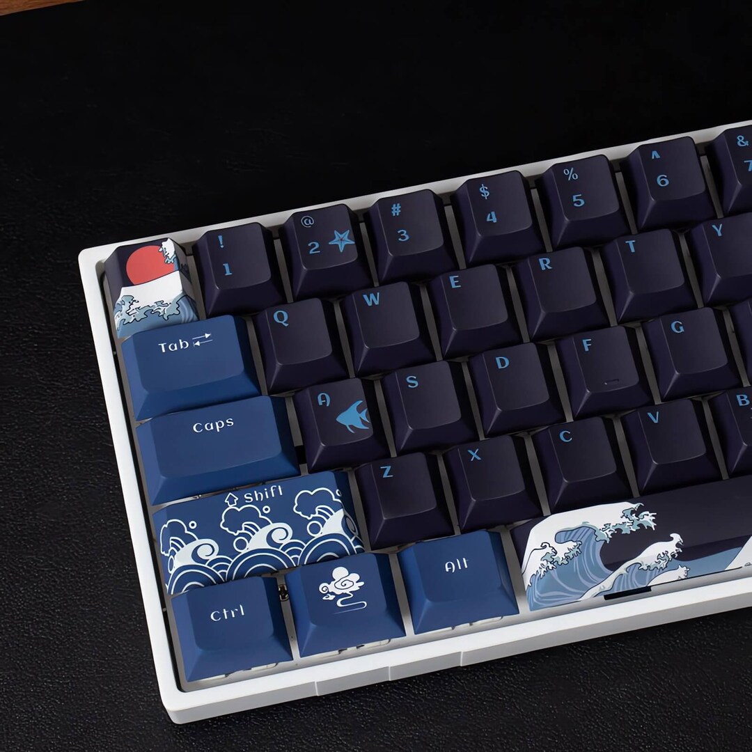 78 Pcs Greatwave Gaming Keycap Set, Cherry Profile, Artisan Keycaps for ...