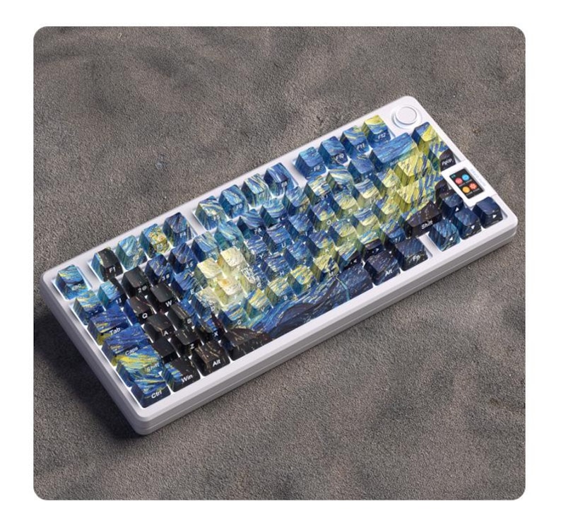 130 Pcs Starry Night Design Keycap Set, Side Carving, Cherry Profile ...