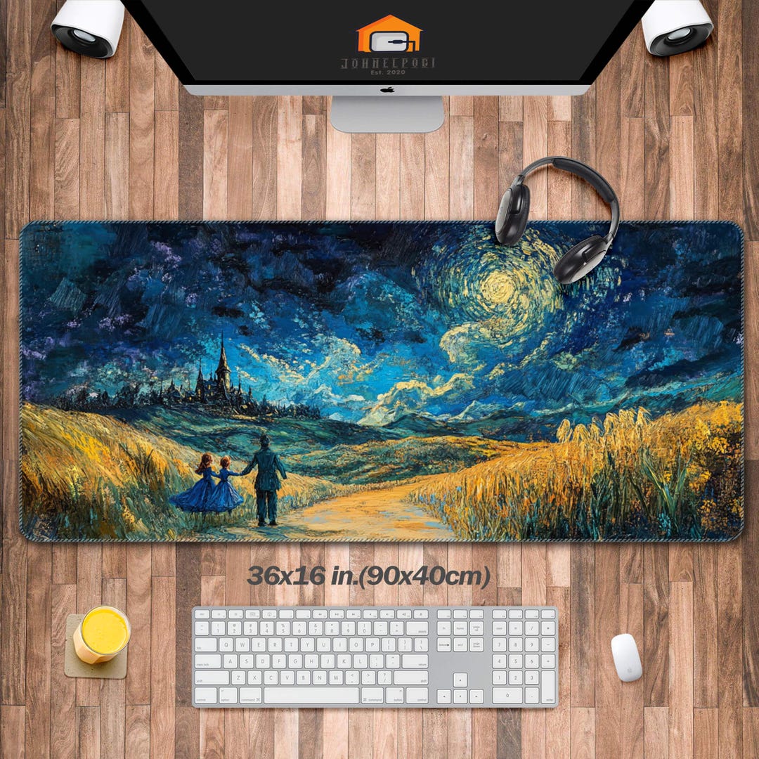 The Wizard of Oz Painted on Van Gogh's Starry Night Mouse Pad, Van Gogh ...