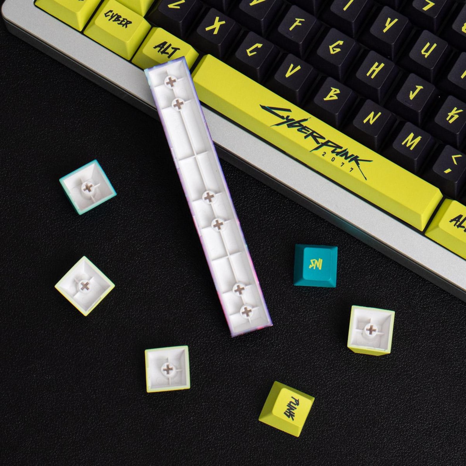 129 Pcs Yellow Cyberpunk Keycap Set, Cherry Profile, Artisan Keycaps ...