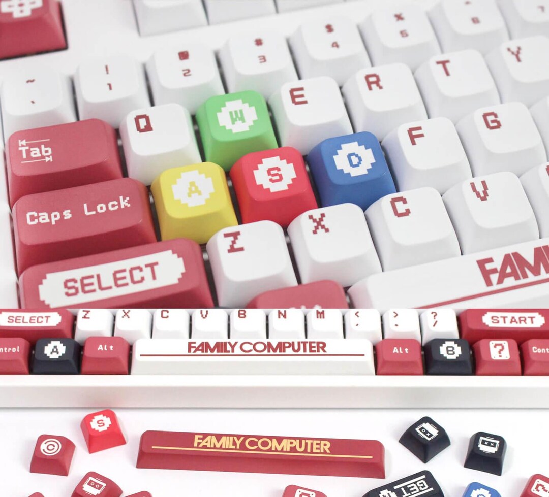 134 Pcs Vintage FC Keycap Set, Xda-like Profile, Artisan Keycap for ...