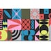 Bauhaus Pattern Desk Mat Large, Futuristic Mouse Pad Long, Contemporary ...