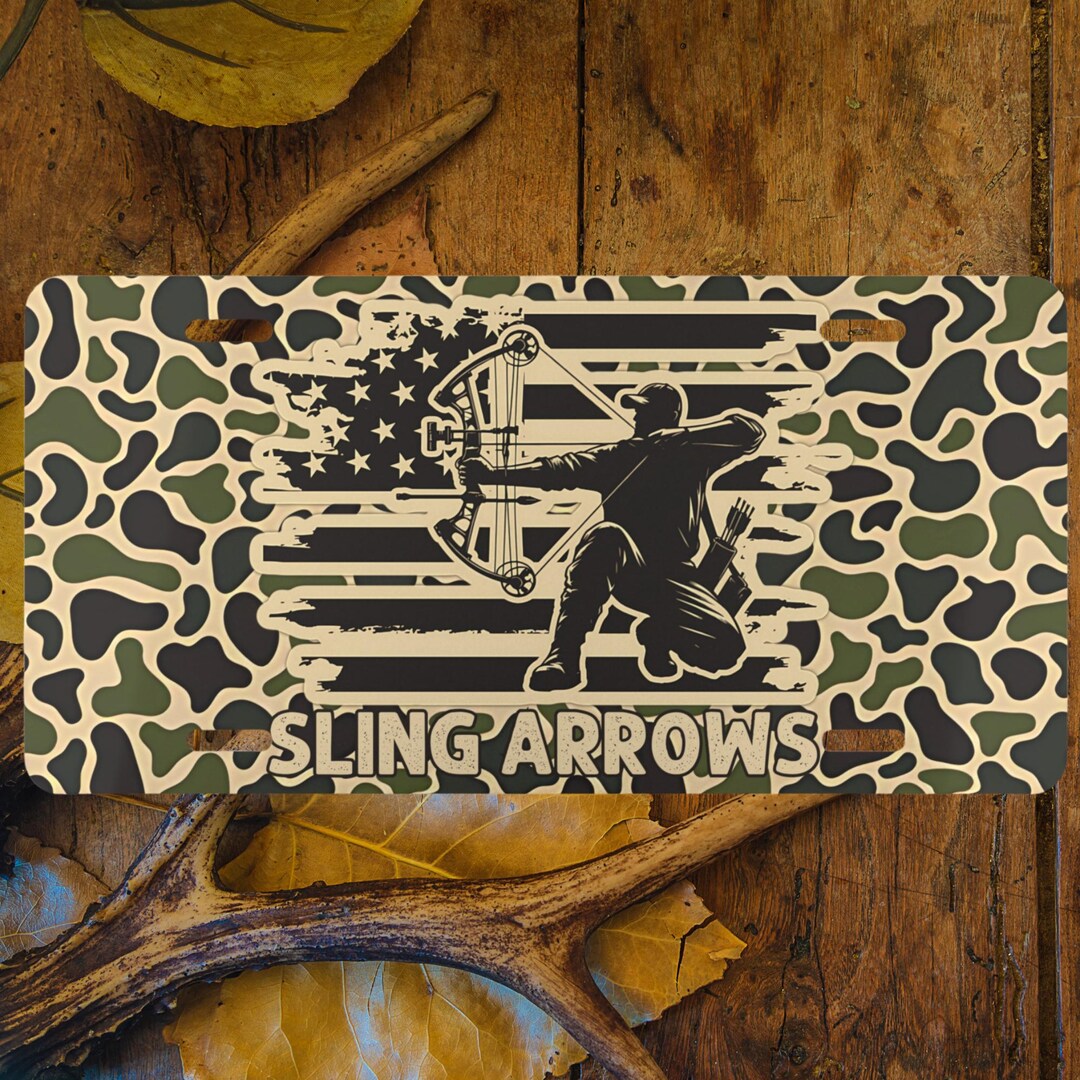 Sling Arrows Old Skool Camouflage Bowhunter Decorative License Plate - Etsy