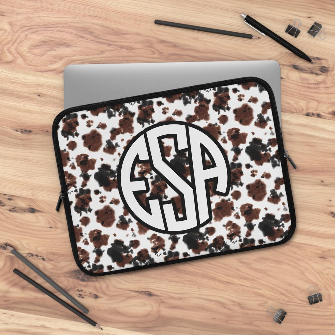 Personalized Monogrammed Cow Print Laptop Sleeve - Etsy