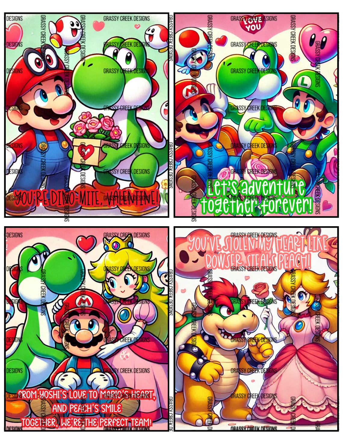 Inspired Mario and Friends Printable PDF Download Kids Valentine's Day ...