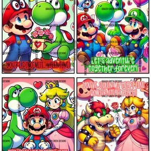 Inspired Mario and Friends Printable PDF Download Kids Valentine's Day ...