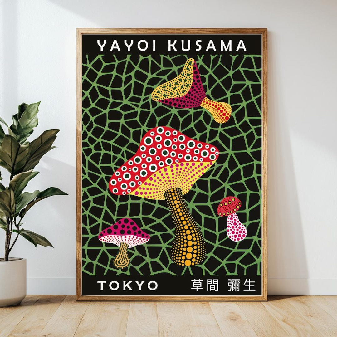 Kusama Mushroom, Yayoi Kusama Poster, Yayoi Kusama Print, Kusama Museum ...