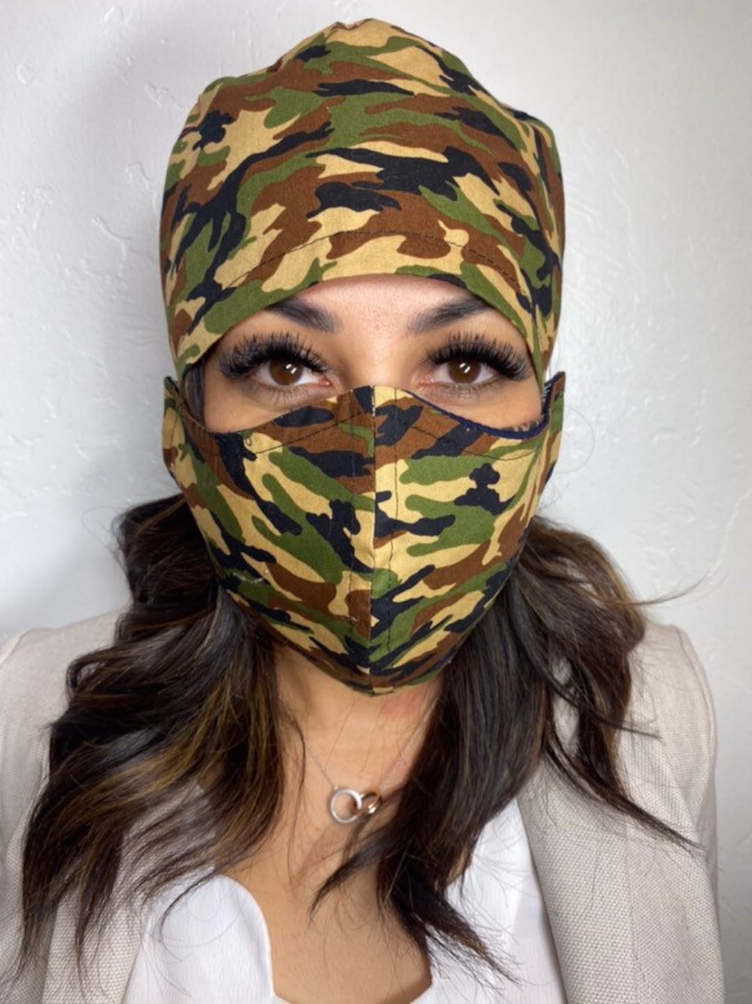 Scrub Cap/camouflage Cap and Mask Set - Etsy