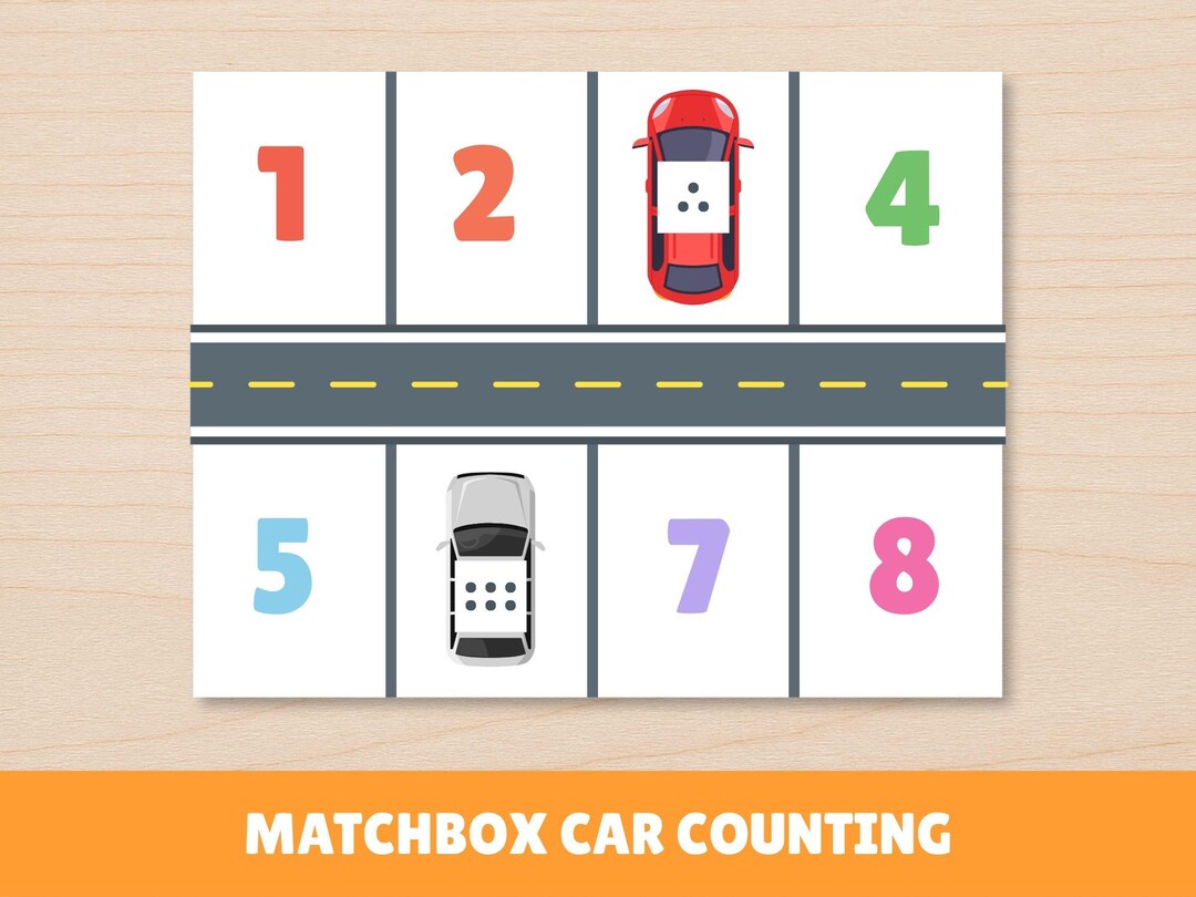 Car Parking Number Matching Activity, Toddler Counting Game, Preschool ...