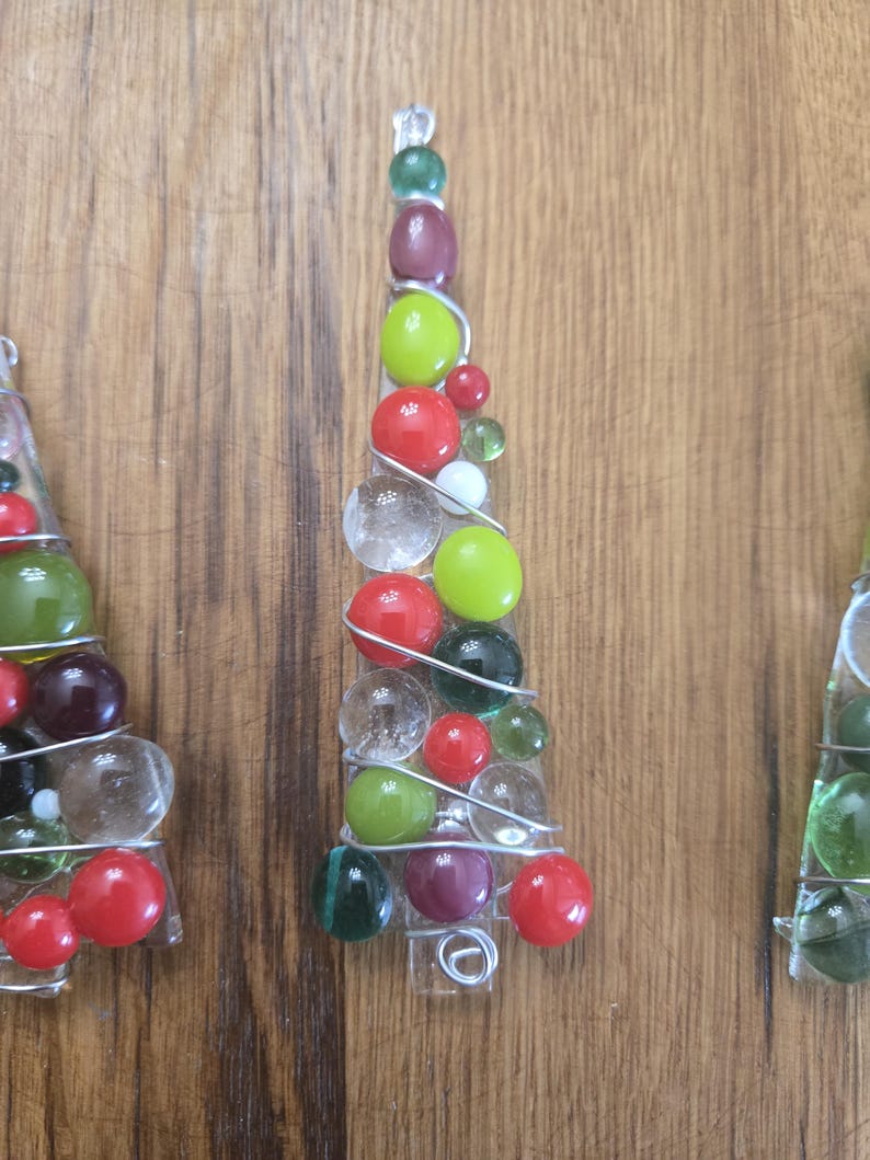 Glass Fused Tree Ornaments, One of a Kind, Various Colors, Special ...
