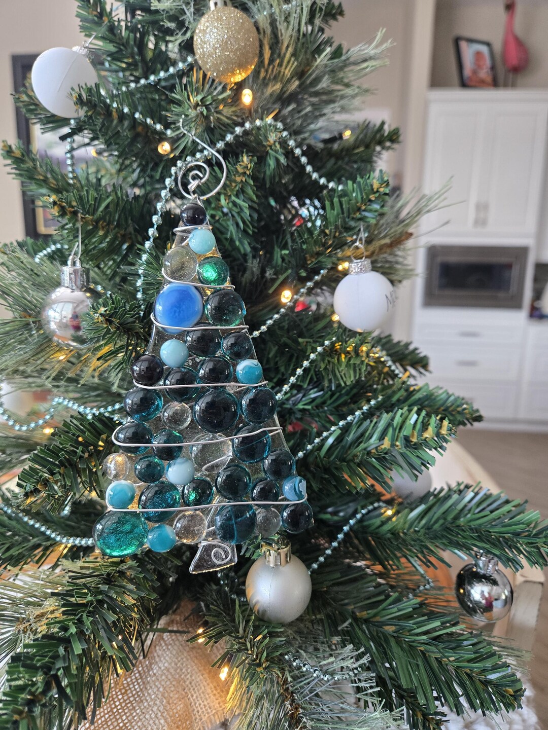 Glass Fused Tree Ornaments, One of a Kind, Various Colors, Special ...